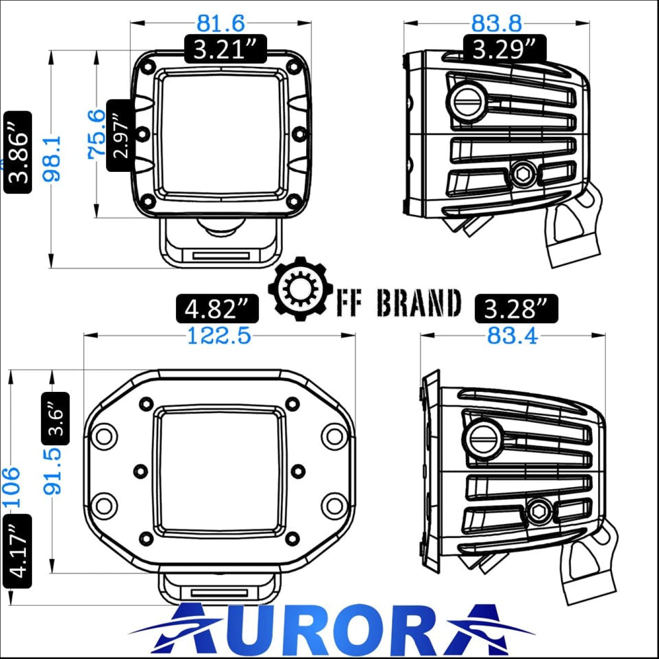 Aurora 3 Inch LED Light Cube with Diffusion Beam Kit 3,880 Lumens – LEXBERN