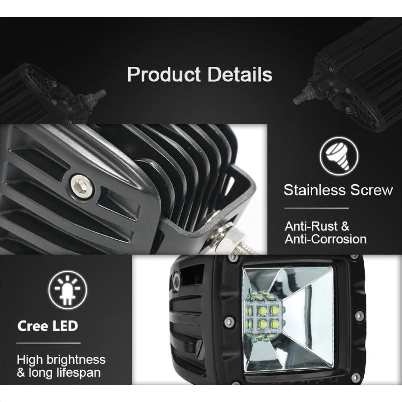 Aurora 3 Inch Wide Angle Scene Beam LED Light Kit - 3,880 Lumens – LEXBERN