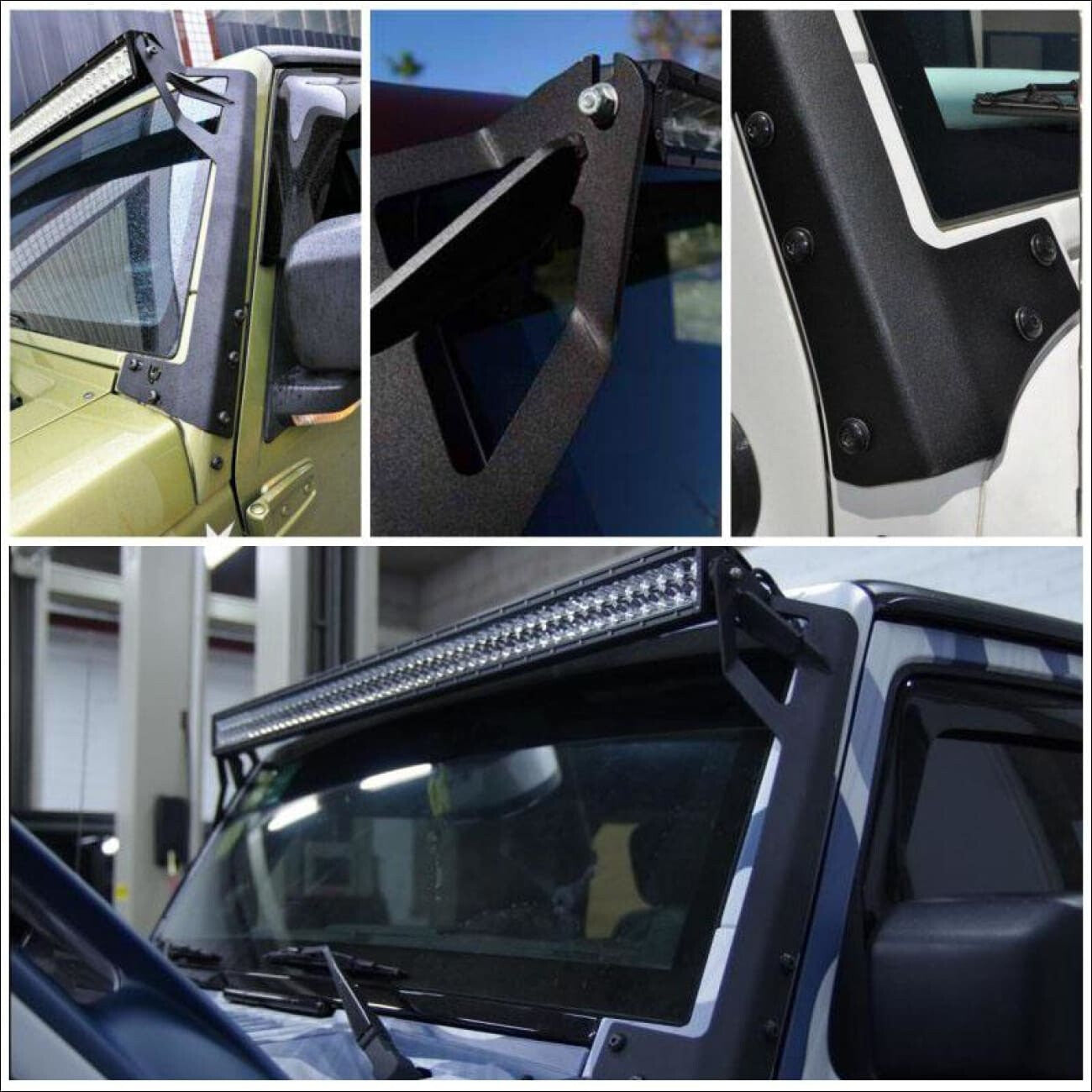 Jeep Wrangler JK 2007-2017 Upper Windshield Mount Kit for 50 Inch ...