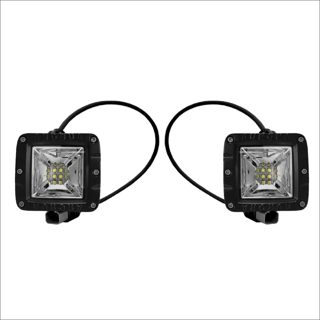 Aurora 3 Inch Wide Angle LED Pod Light Kit plus Mounts for Jeep ...