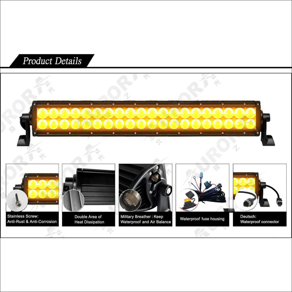 Aurora 30 Inch Amber Dual Row LED Light Bar – LEXBERN