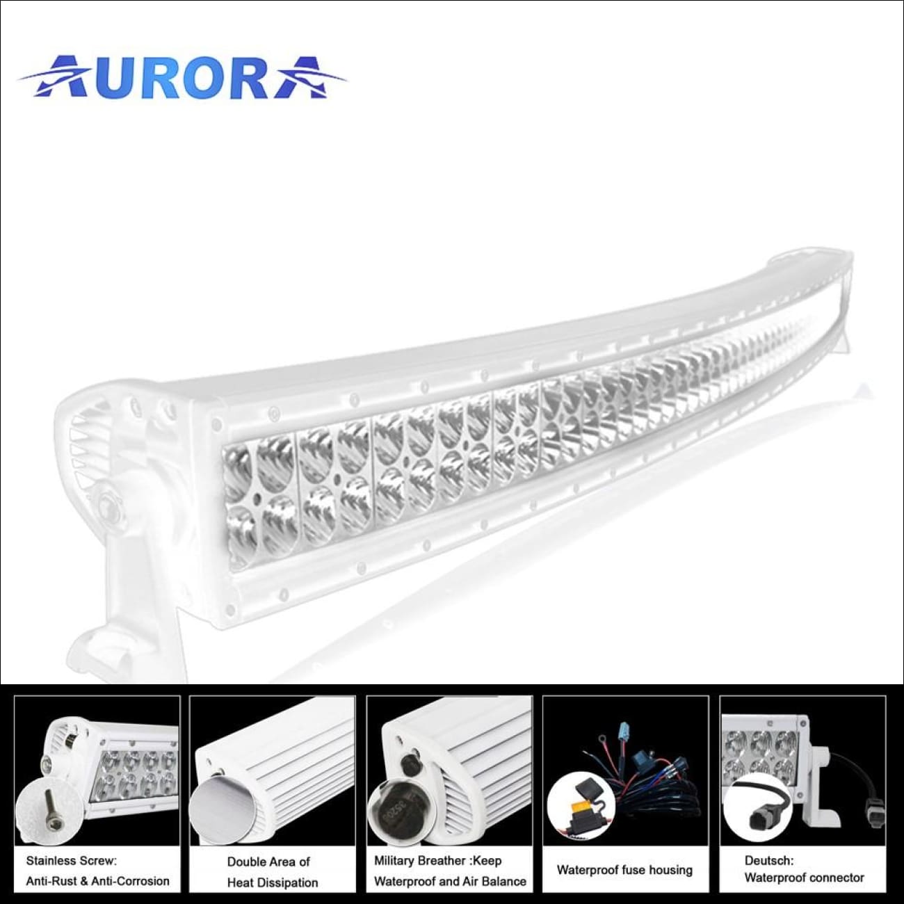 Aurora Marine 50 Inch Curved LED Light Bar - 42,800 Lumens – LEXBERN